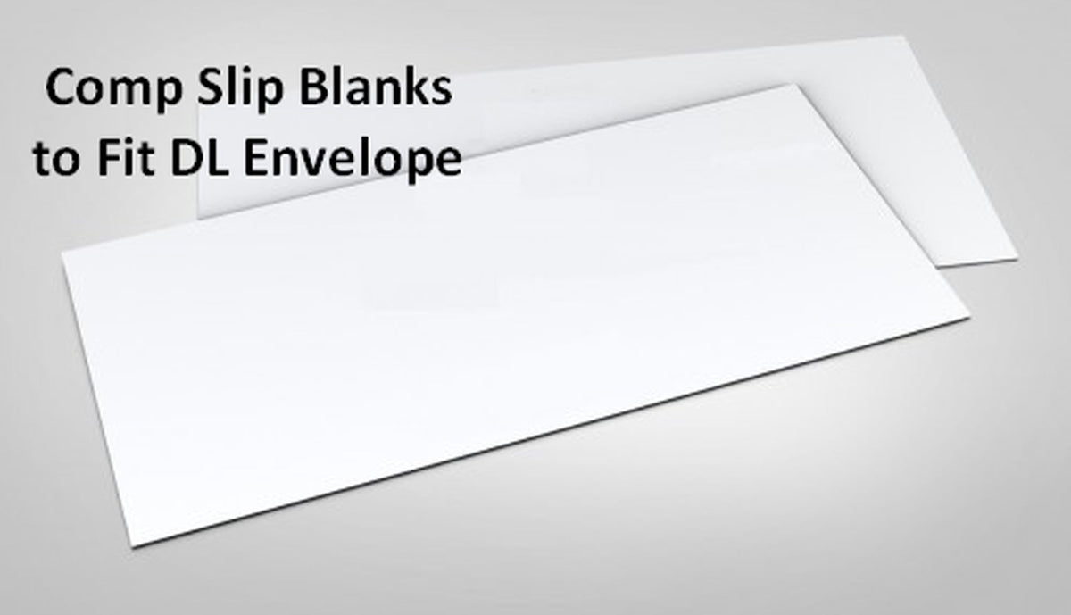 Plain White 120gsm Compliment Slip Paper to fit DL ENV (210mm x 99mm ...